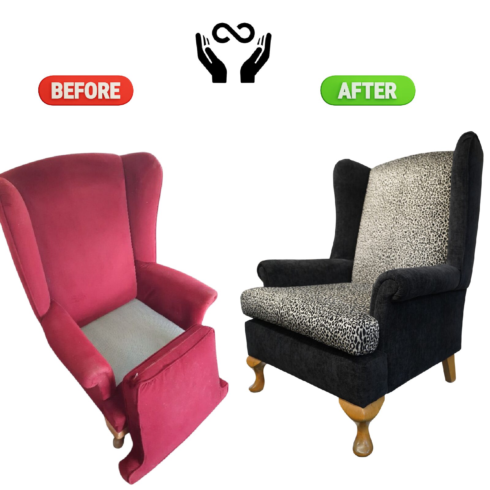 Wingback Chair Before & After - Infinity Furniture